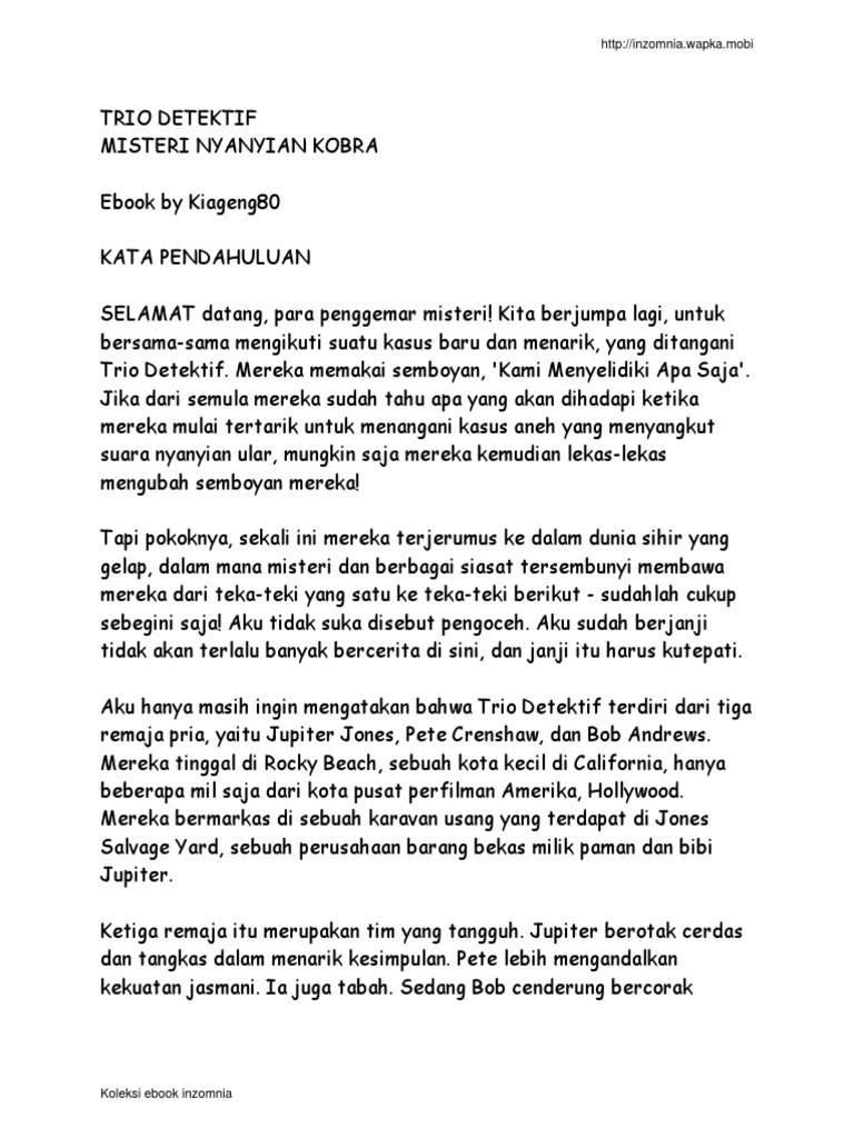 TD17 - Nyanyian Kobra | PDF | Fiksi Misteri, Thriller, & Kejahatan