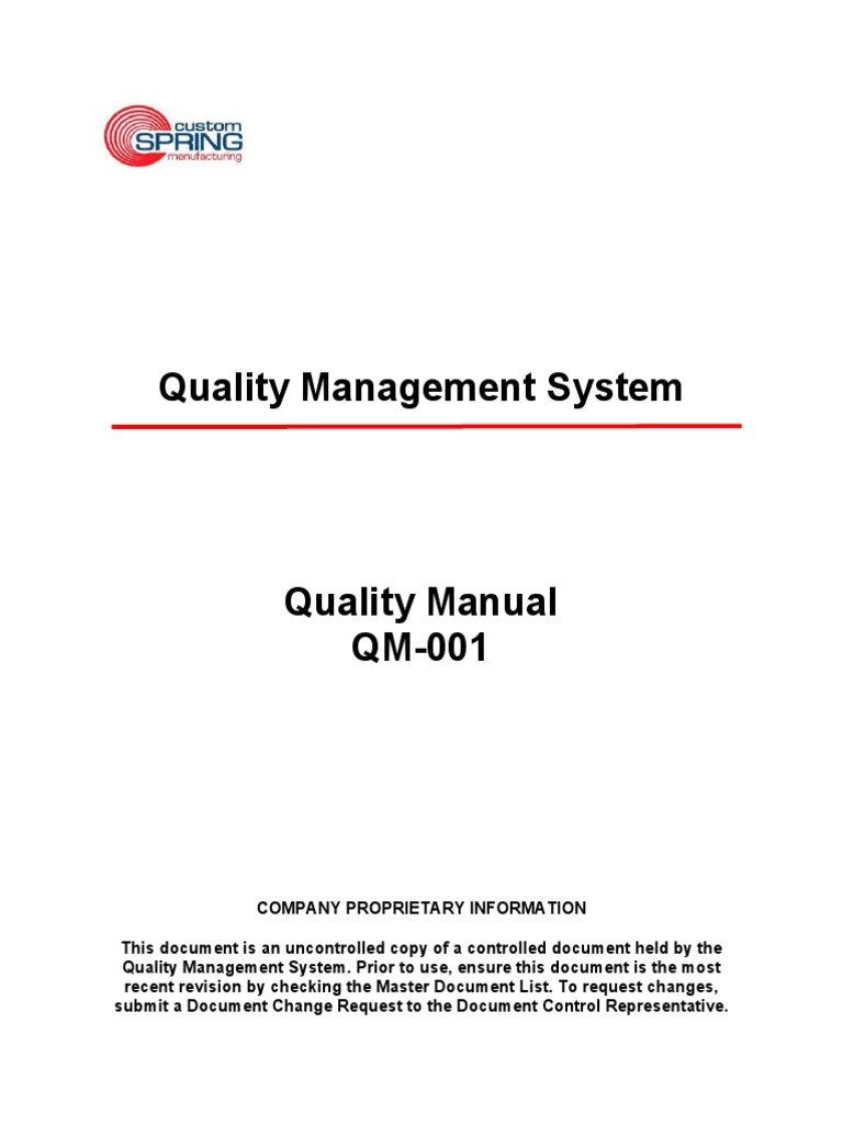 CSM QM 001 Quality Manual | PDF | Quality Management System ...
