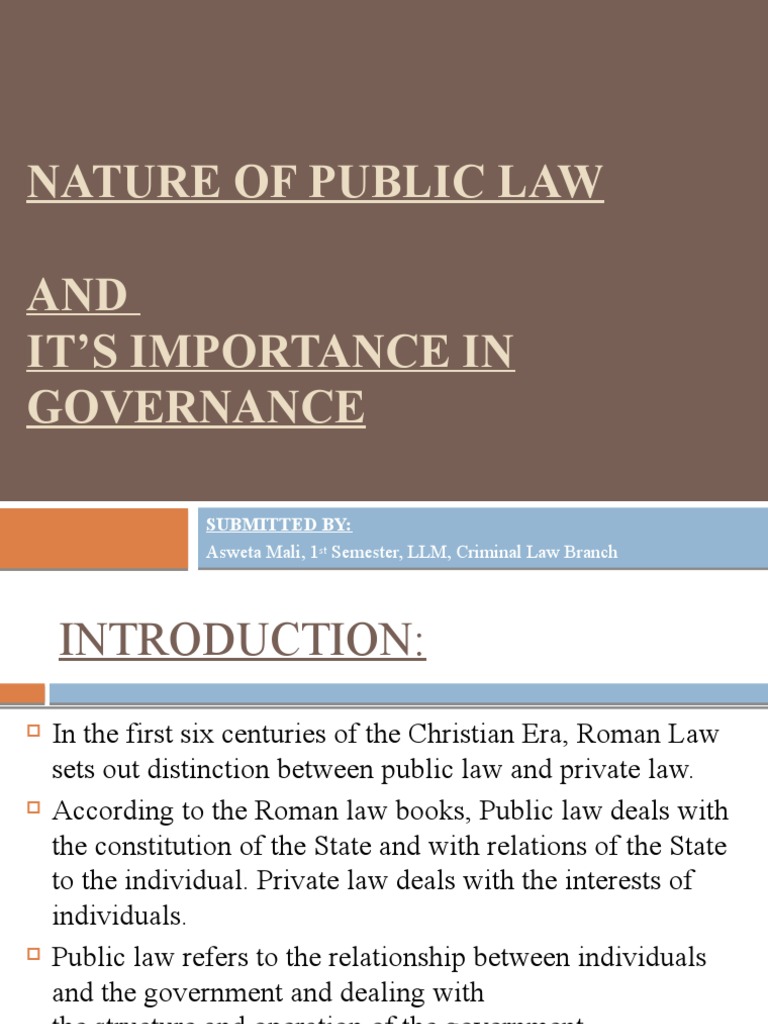 Public Law: Nature and Governance Insights | PDF | Public Law ...