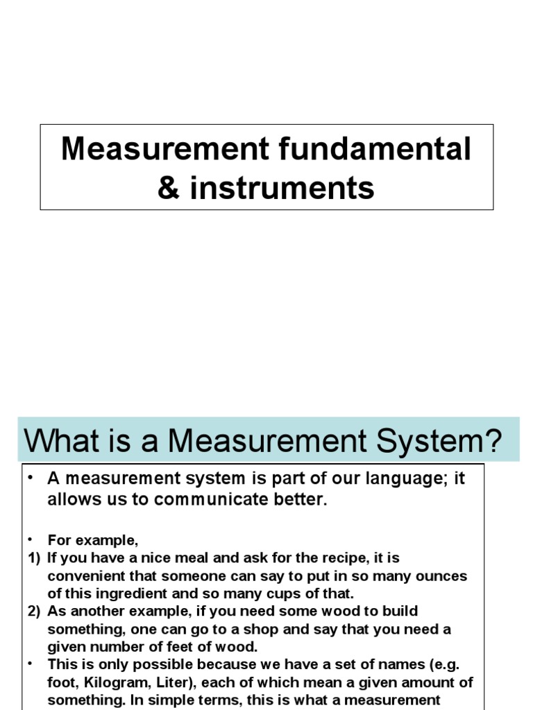Measurments & Basic Instruments | PDF | Measurement | International ...