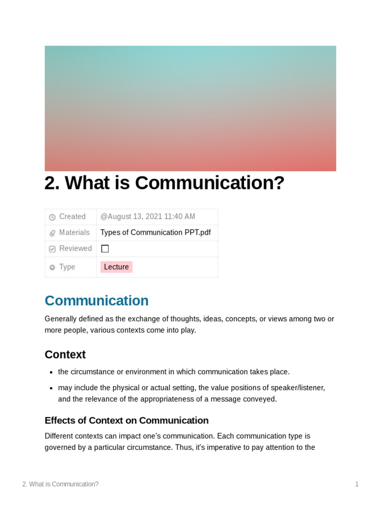 What Is Communication | Download Free PDF | Communication ...