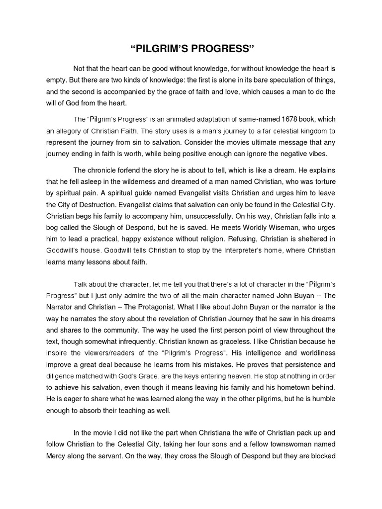 Pilgrims Progress | PDF | The Pilgrim's Progress | Religious Belief And ...