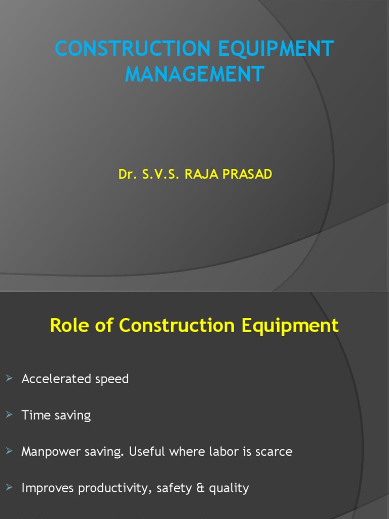 Types - Selection of Equipment | PDF | Loader (Equipment) | Crane (Machine)