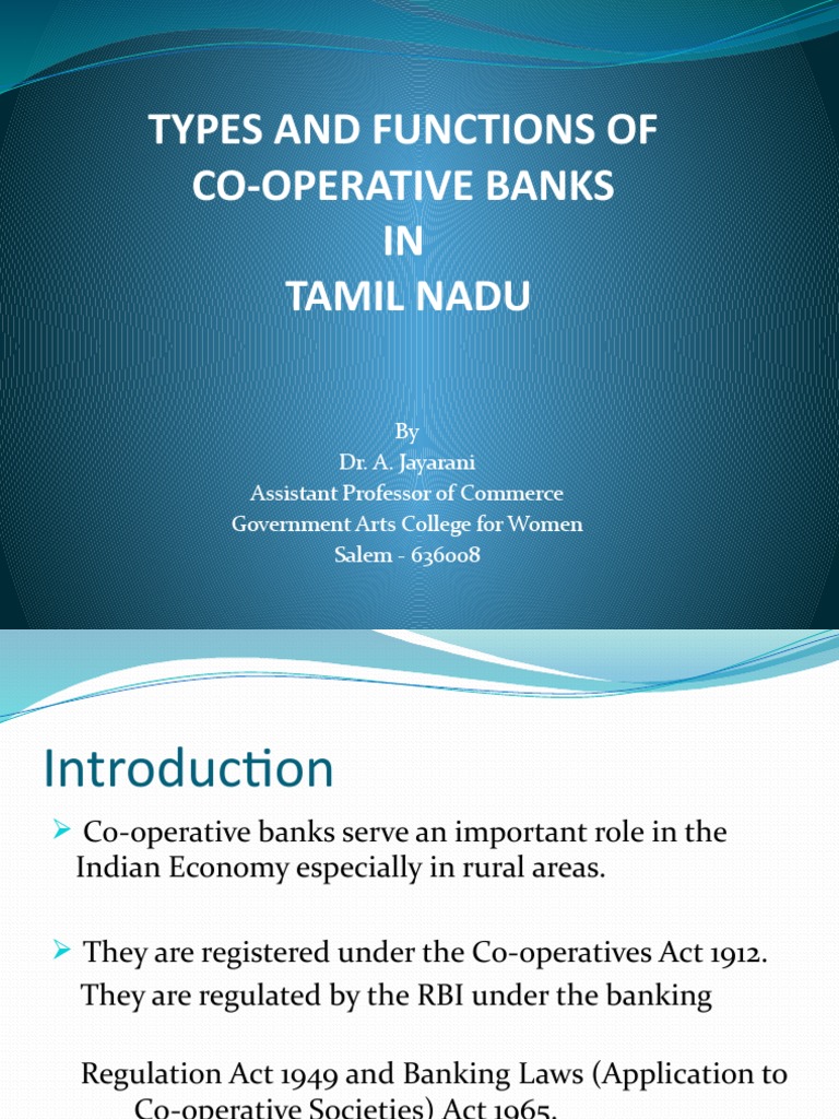 Cooperative Bank Types | PDF | Business