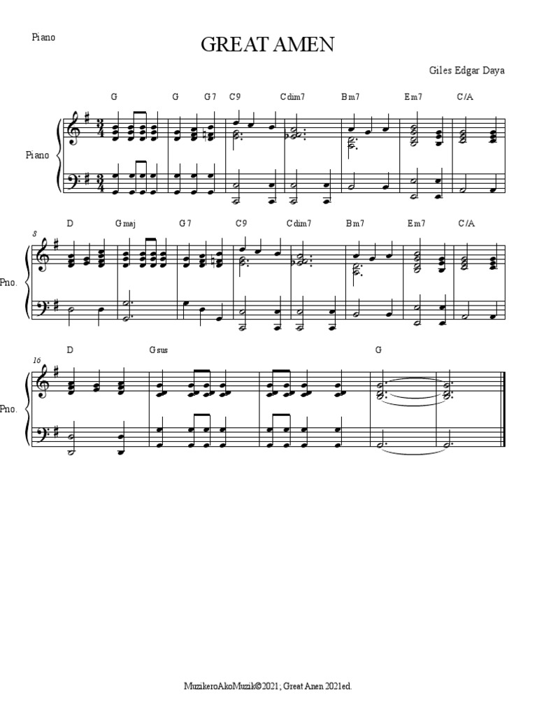 Amen 2021 Piano | PDF