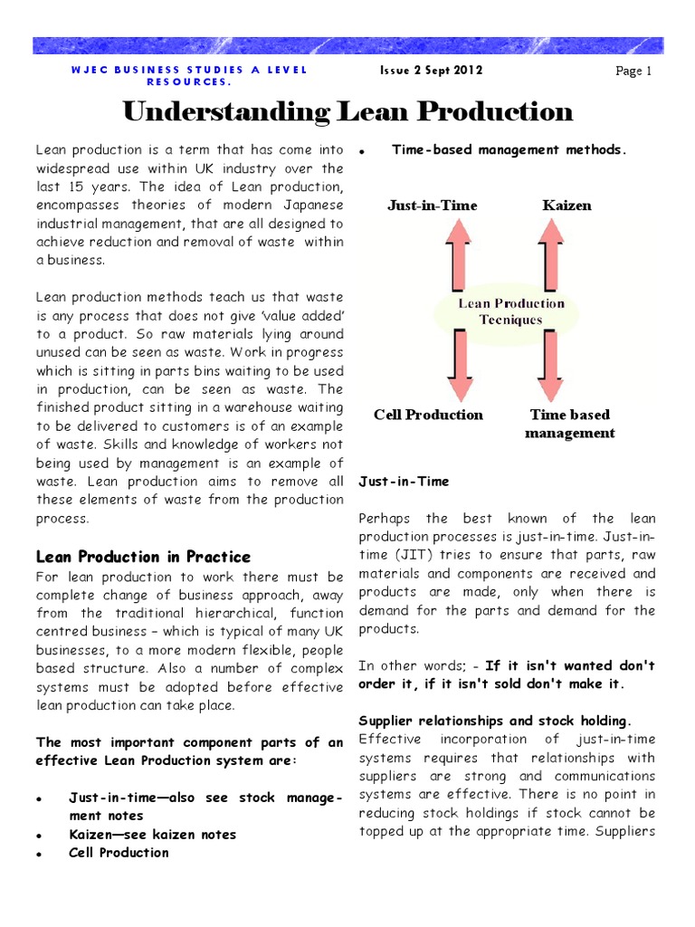 Understanding Lean Production: Just-in-Time Kaizen | Download Free PDF ...