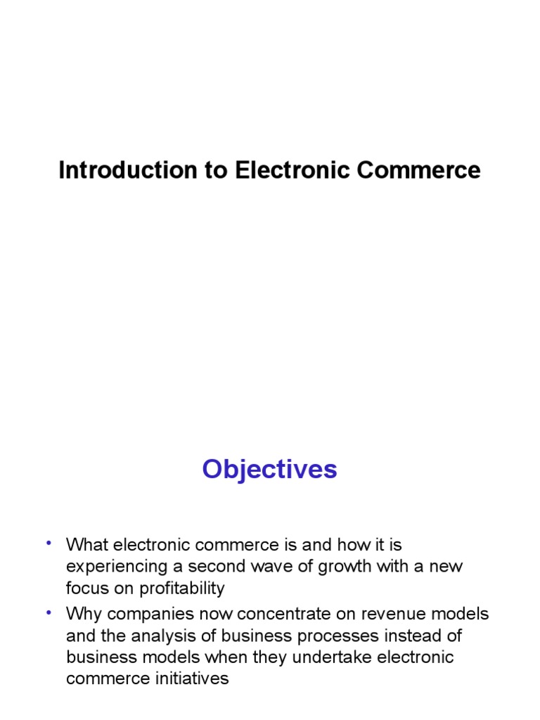 Introduction To Electronic Commerce | PDF | E Commerce | Sales