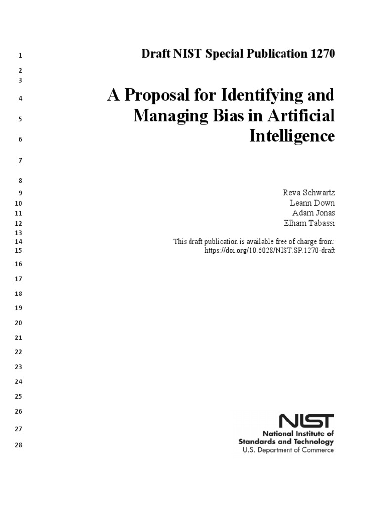 NIST - sp.1270-Draft-Proposal For Identifying and Managing Bias in ...