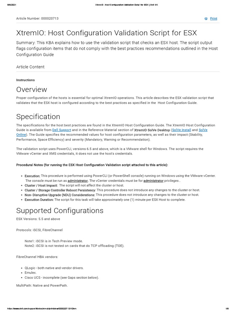 XtremIO - Host Configuration Validation Script For ESX - Dell UK | PDF | Computer Networking ...