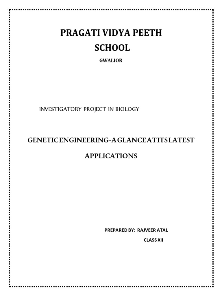 Genetic Engineering: Latest Applications | PDF | Genetically Modified ...