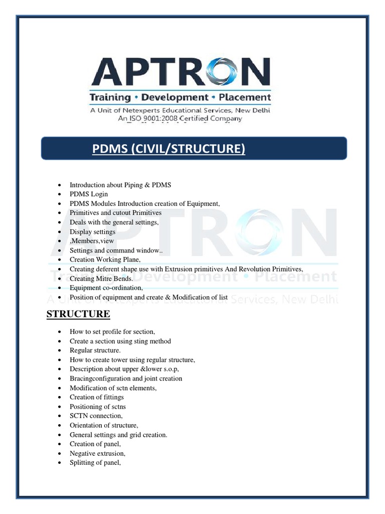 PDMS Piping and Structure Guide | PDF | Technology & Engineering