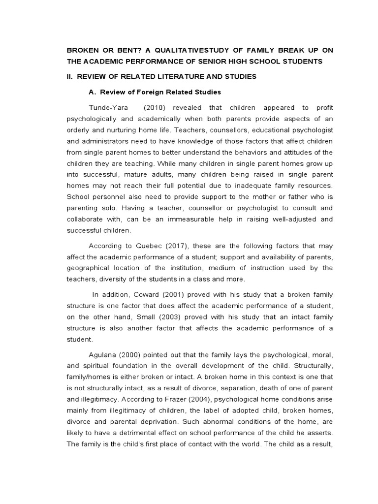 II. Review of Related Literature and Studies | PDF | Adolescence | Family