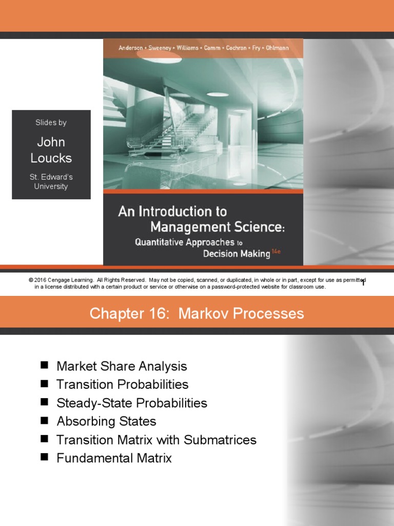 John Loucks: Slides by | PDF | Markov Chain | Applied Mathematics