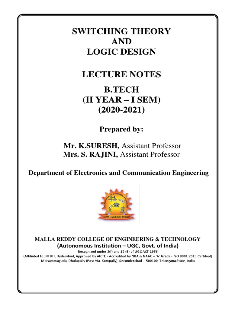 STLD Notes | Download Free PDF | Subtraction | Digital Electronics