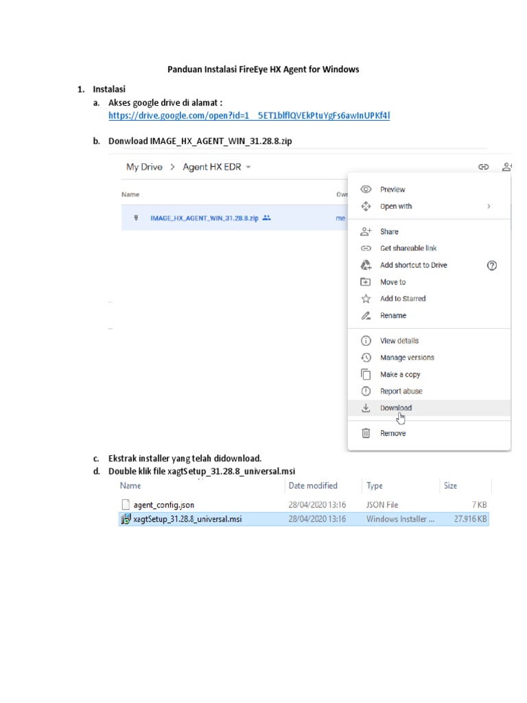 Panduan Instalasi FireEye HX Agent For Windows Ver 3 | PDF