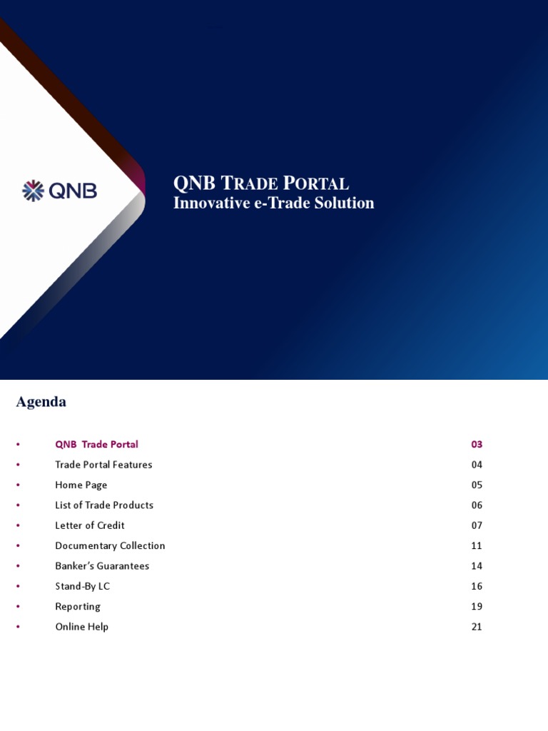 QNB T P: Innovative E-Trade Solution | PDF | Letter Of Credit ...