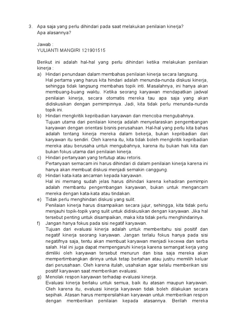 Jawaban No 3 Diskusi MSDM | PDF