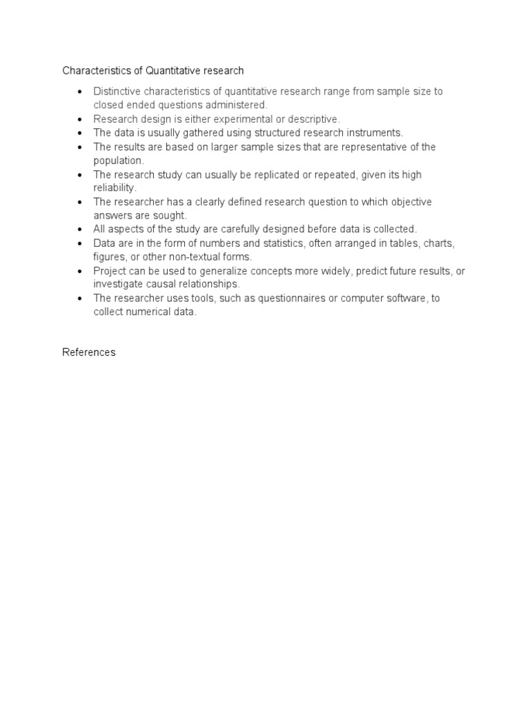 Characteristics of Quantitative Research | PDF