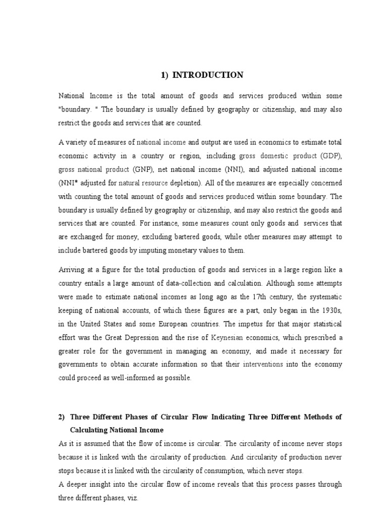 National Income Project for Class 12 | PDF | Value Added | Macroeconomics