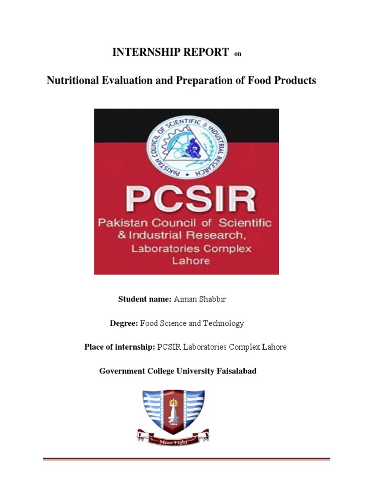 PCSIR Lahore Internship Report Overview | PDF | Titration | Chemistry