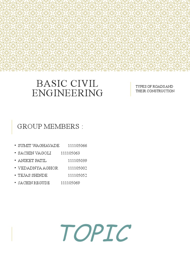 Basic Civil Engineering: Types of Roads and Their Construction | PDF ...