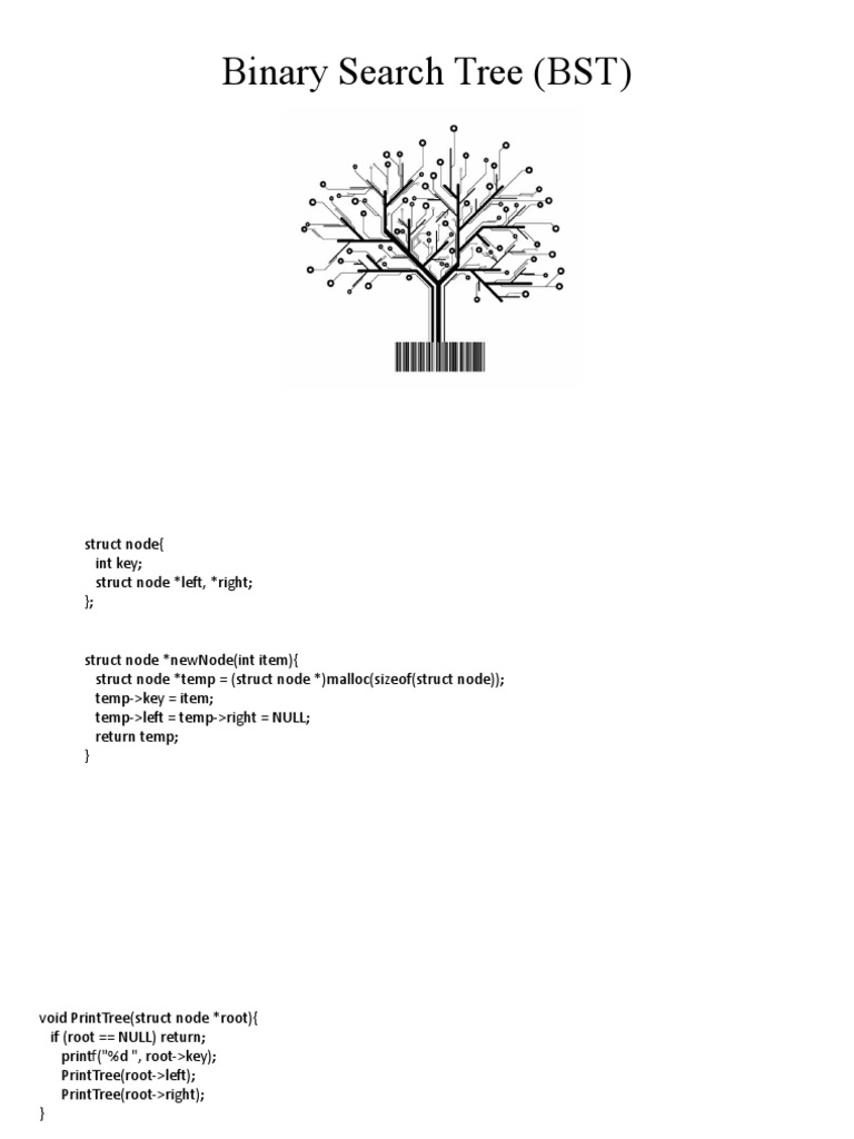 Binary Search Tree (BST) | PDF | Software Engineering | Computer Data Binary Search Tree (BST) | PDF | Software Engineering | Computer Data