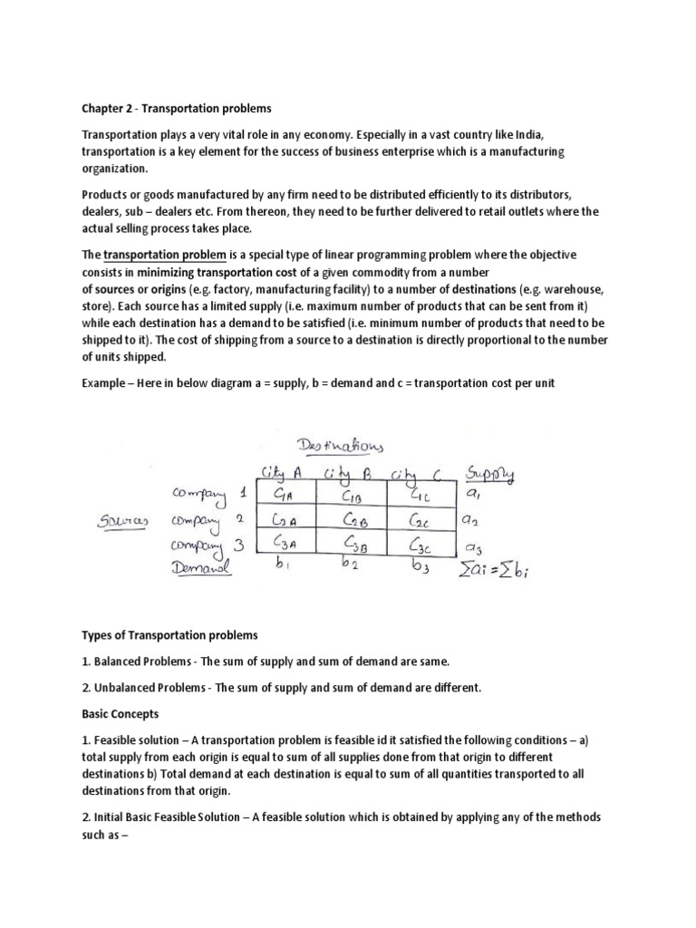 Chapter 2 - Transportation Problems | PDF | Mathematical Optimization ...