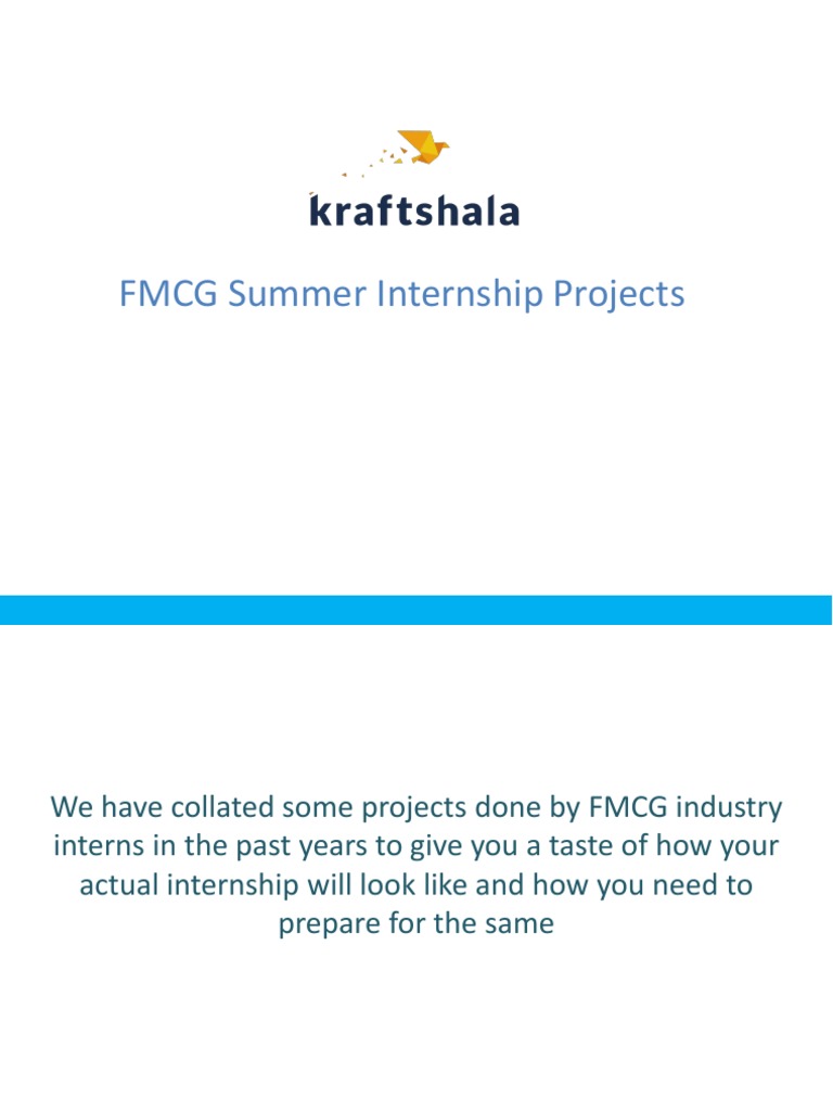 FMCG Summer Internship Projects | PDF | Retail | Brand