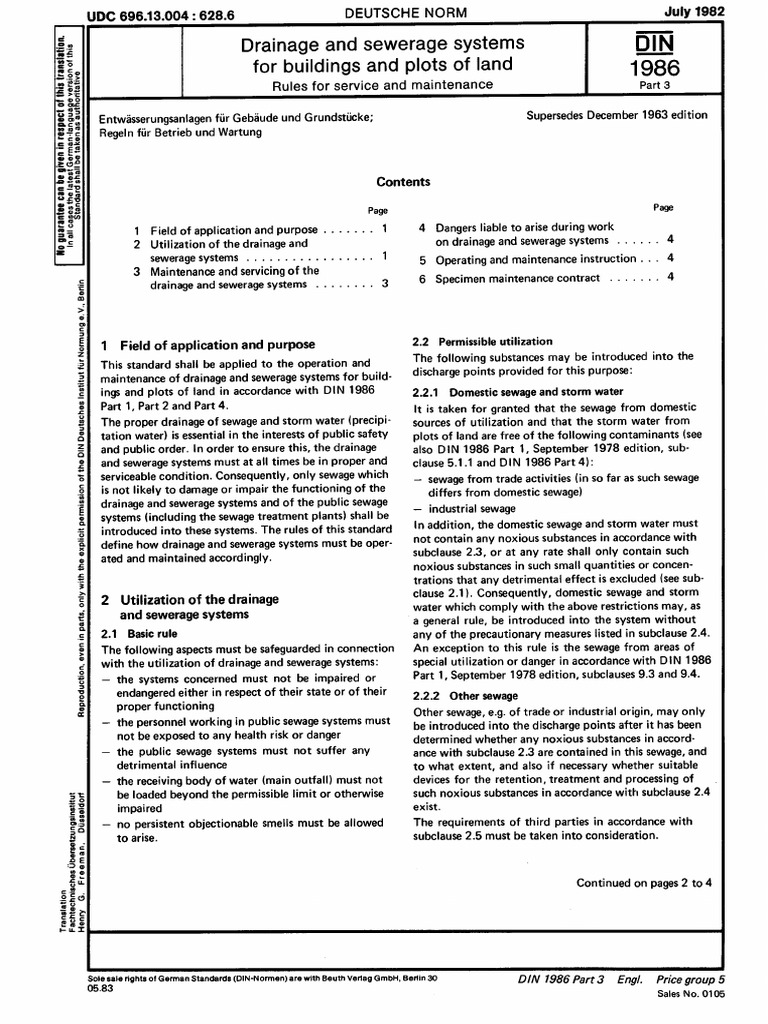 DIN 1986-3-1982-En | PDF