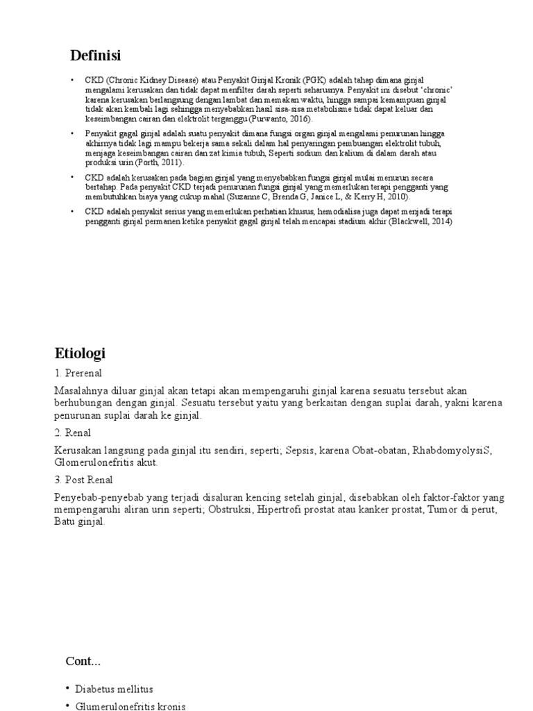 Definisi Dan Etiologi CKD | PDF