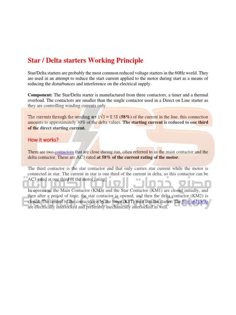 Working Principle of Star - Delta Starter | PDF