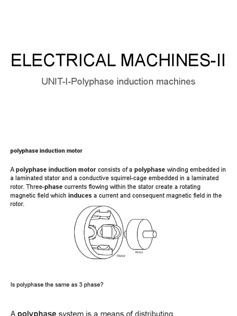 Electrical Machines-Ii: UNIT-I-Polyphase Induction Machines | PDF | Electric Motor ...