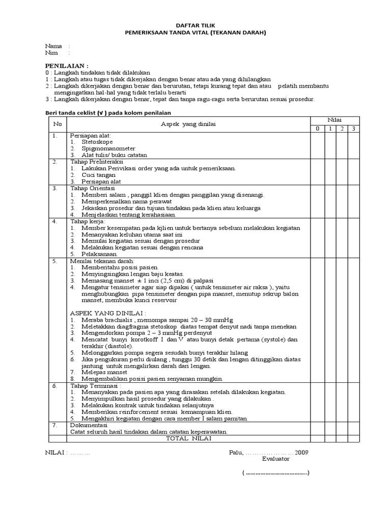 Daftar Tilik Baru TTV | PDF | Karier & Perkembangan | Kesehatan Holistik