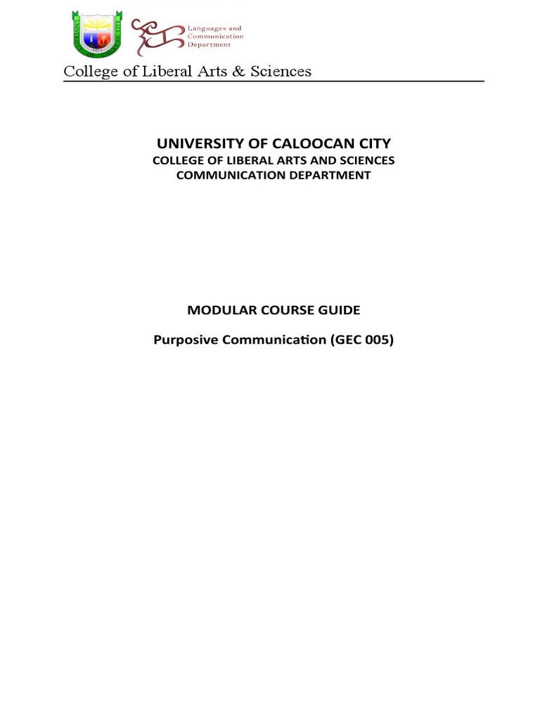 FERNANDEZ - Purp Comm Course Guide | PDF | Communication | Interview