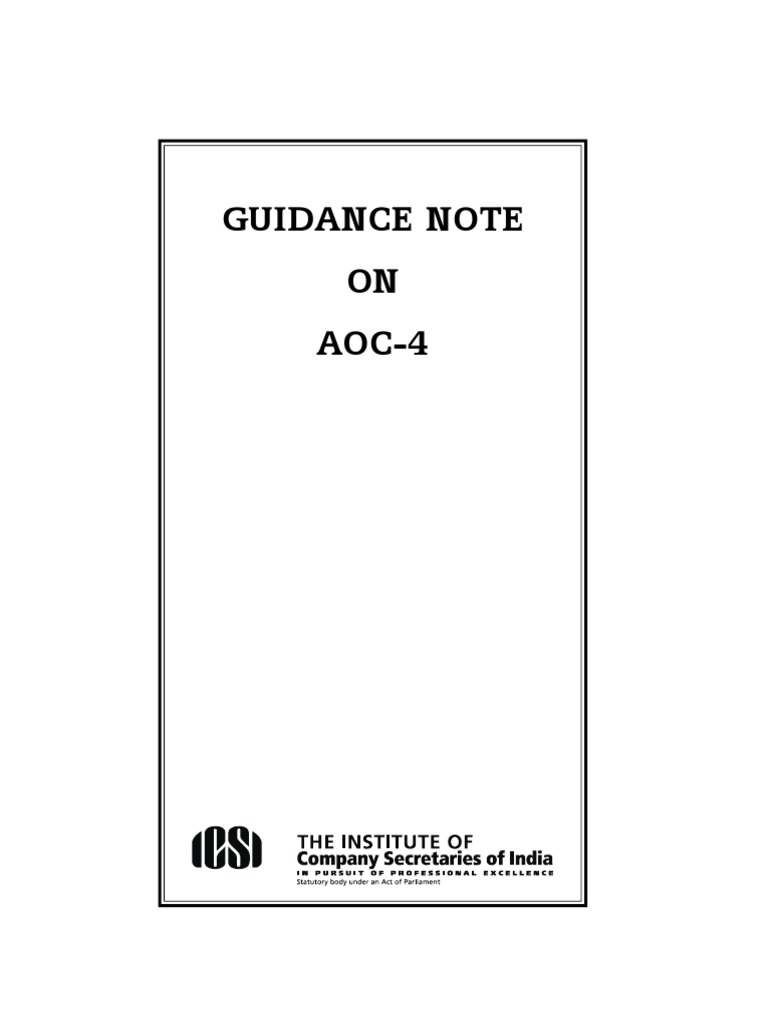 Guidance Note On AOC 4 | PDF | Financial Statement | Balance Sheet