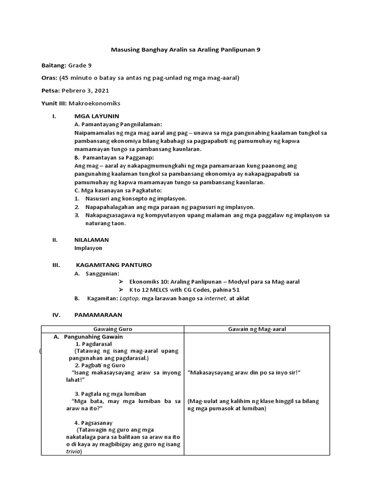 Garbin - AP G9 - Implasyon (DO No 42 S 2016) | PDF