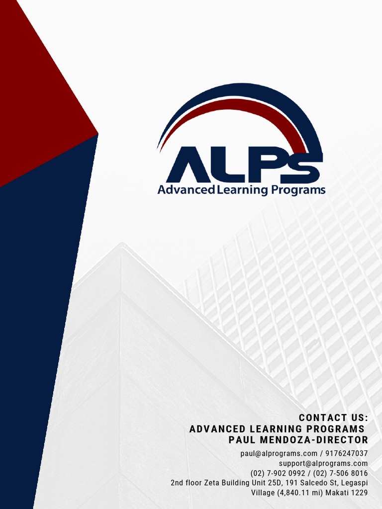 Contact Us: Advanced Learning Programs Paul Mendoza-Director | PDF ...
