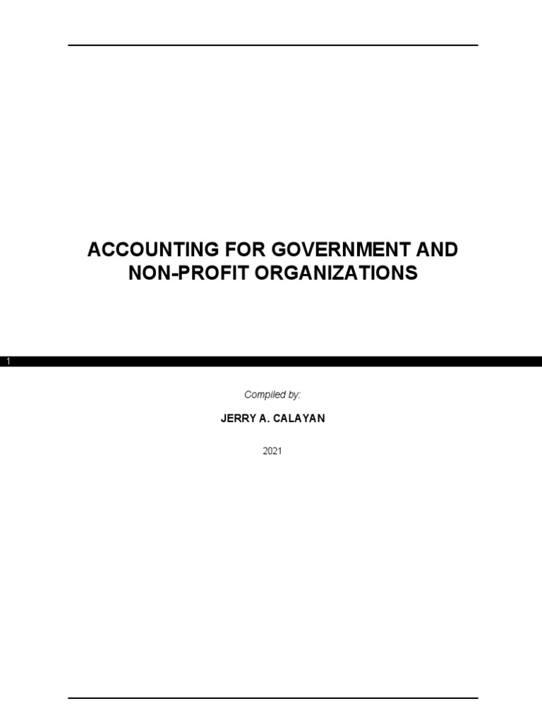 Accounting For Government and Not-For-Profit Organizations | PDF ...