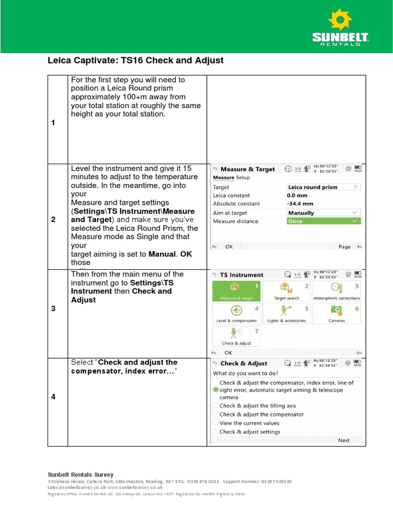 Leica TS16 Check and Adjust | PDF | Calibration | Metrology