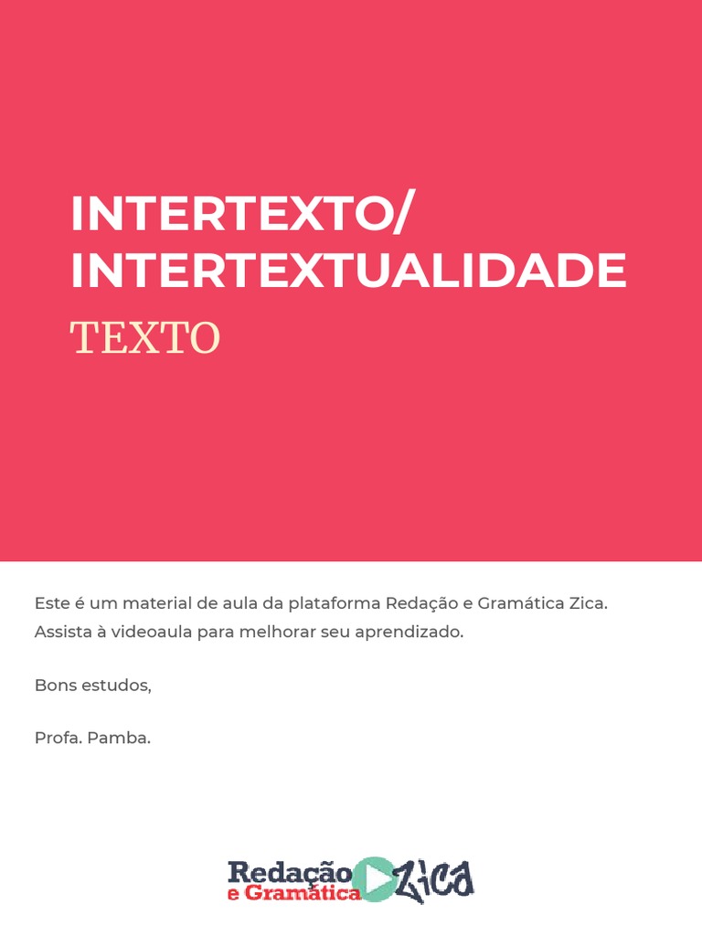 Intertexto e Intertextualidade | PDF | Intertextualidade | Conhecimento