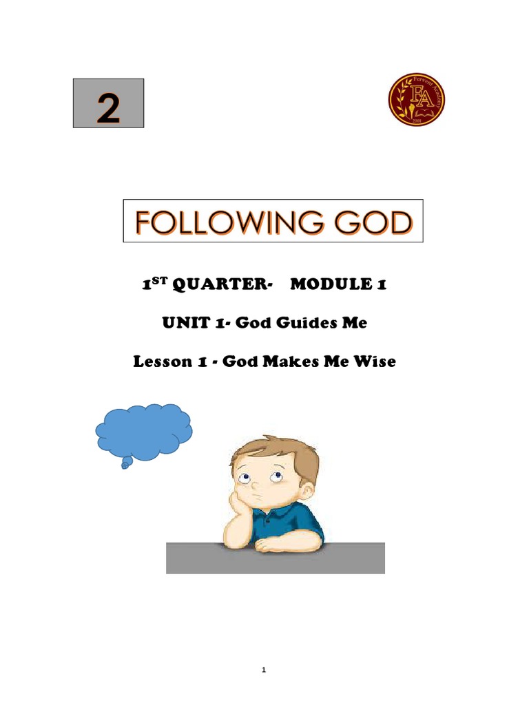 1 Quarter-Module 1 UNIT 1 - God Guides Me Lesson 1 - God Makes Me Wise ...