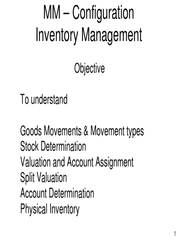 SAP Inventory Management Overview | PDF | Valuation (Finance) | Inventory
