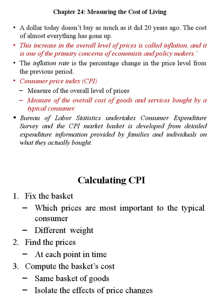 Chapter 24 - Measuring The Cost of Living | PDF | Inflation | Consumer ...