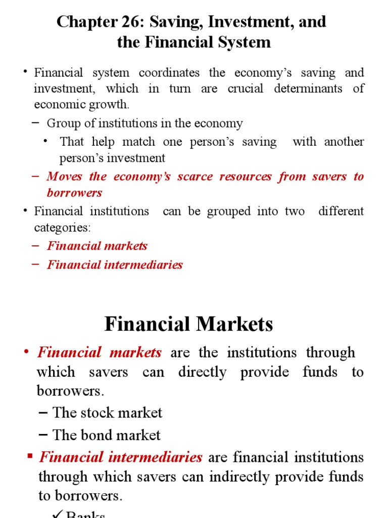 Financial System: Saving & Investment Insights | PDF | Bonds (Finance ...