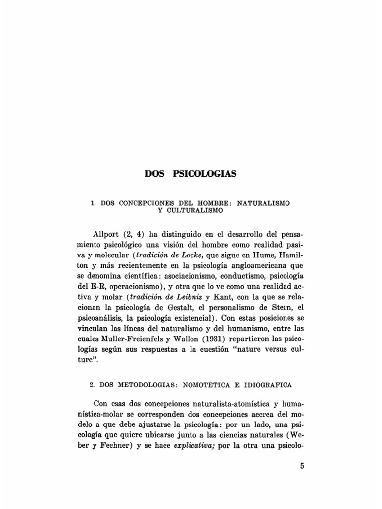 Dos Psicologias Jaime Bernstein | PDF | Sicología | Validez (Estadísticas)