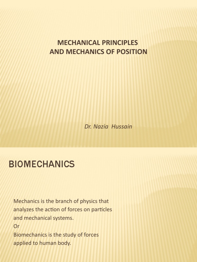 2mechanical Principles and Mechanics of Position-1 | PDF | Force | Friction