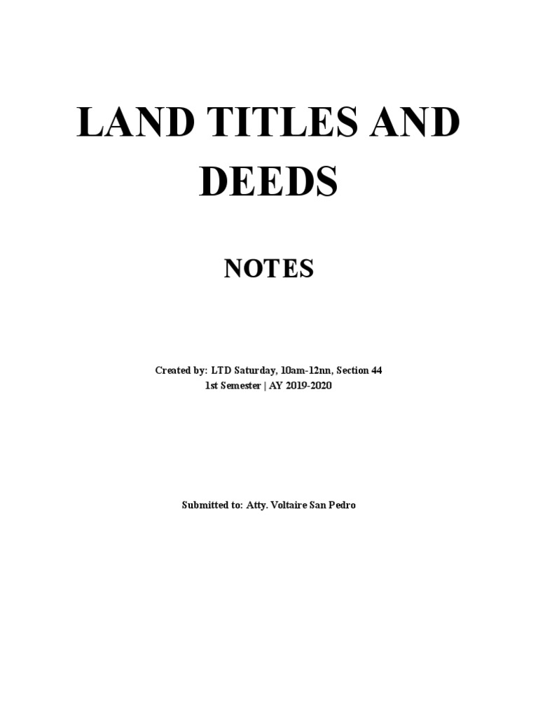 Land Titles and Registration Overview | PDF | Common Law | Land Law