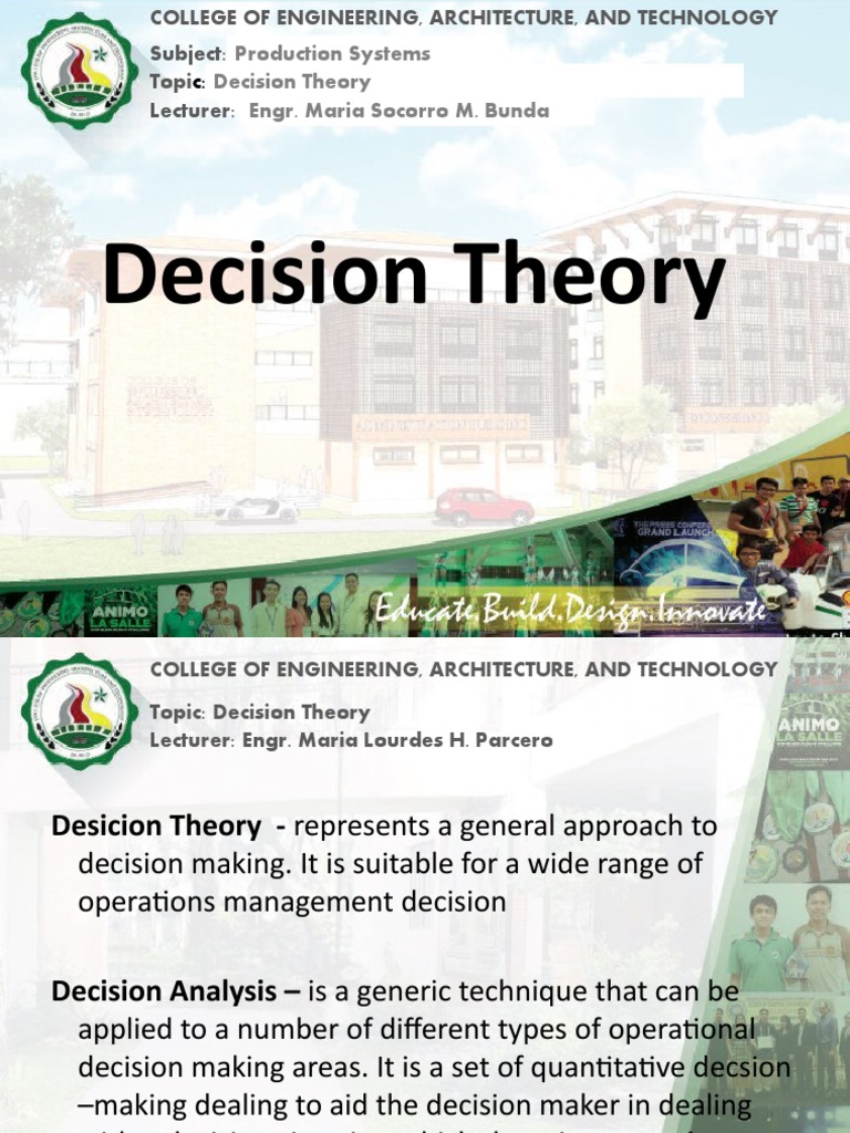 Decision Theory and Tree | PDF | Decision Making | Mathematical ...