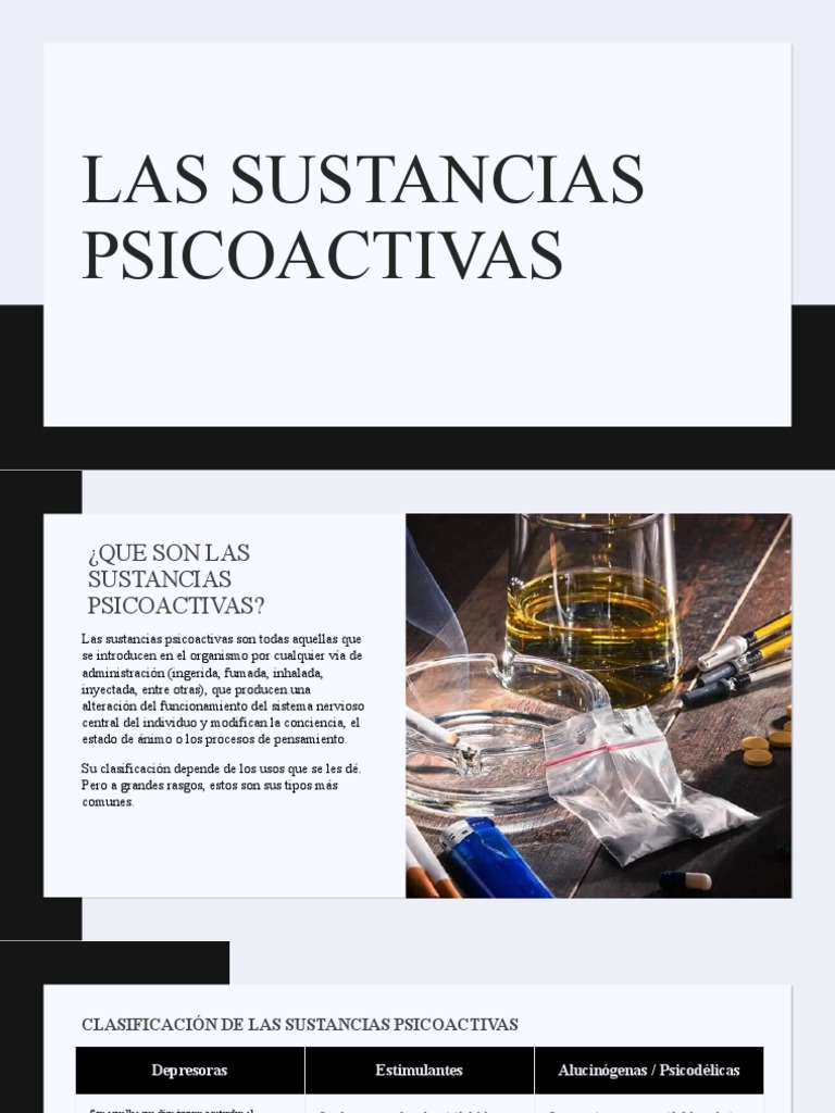 Las Sustancias Psicoactivas 1 | PDF | La dependencia de sustancias | Drogas Psicoactivas