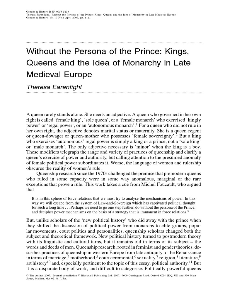 Earenfight - Without Persona of Prince. Kings Queens and Idea of Monarchy | PDF | Monarchy ...